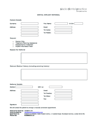 Fillable Online Implant-Referral-Form Fax Email Print - pdfFiller