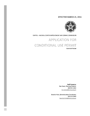 Fillable Online Application for Conditional Use Permit. Form used to ...