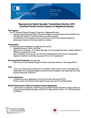 Fillable Online Reproductive Health Sexually Transmitted Infection (STI ... Fax Email Print ...