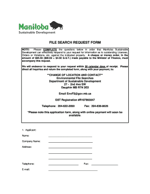 Fillable Online FILE SEARCH REQUEST FORM - manitoba.ca Fax Email Print - pdfFiller