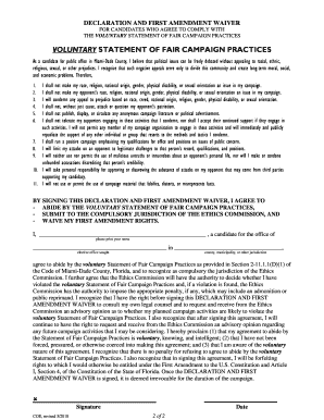 Fillable Online DECLARATION AND FIRST AMENDMENT WAIVER Fax Email Print ...