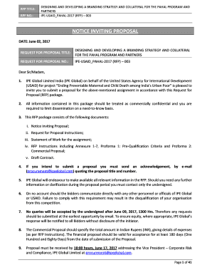 Fillable Online notice inviting proposal - IPE Global Fax Email Print - pdfFiller