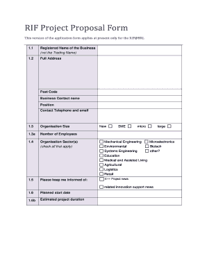 Fillable Online RIF Project Proposal Form - echord.eu Fax Email Print ...