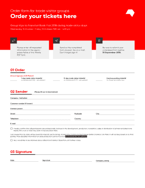 Fillable Online Order form for trade visitor groups Order your tickets ...
