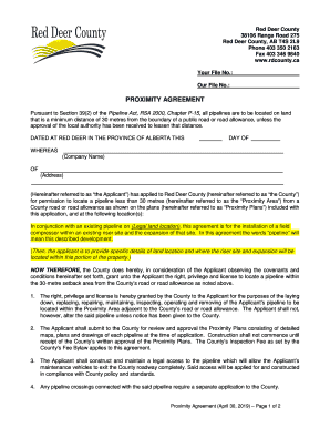 Fillable Online Proximity Agreement for Facility Fax Email Print ...