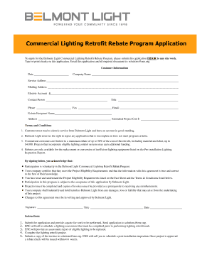 Fillable Online Commercial Lighting Retrofit Rebate Program Application ...