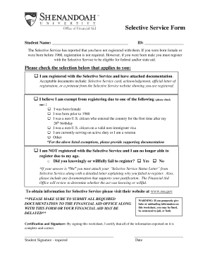 Fillable Online Selective Service Form - University of Louisville Fax ...