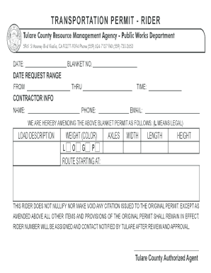 Fillable Online Permit Rider Form Fillable Fax Email Print - pdfFiller
