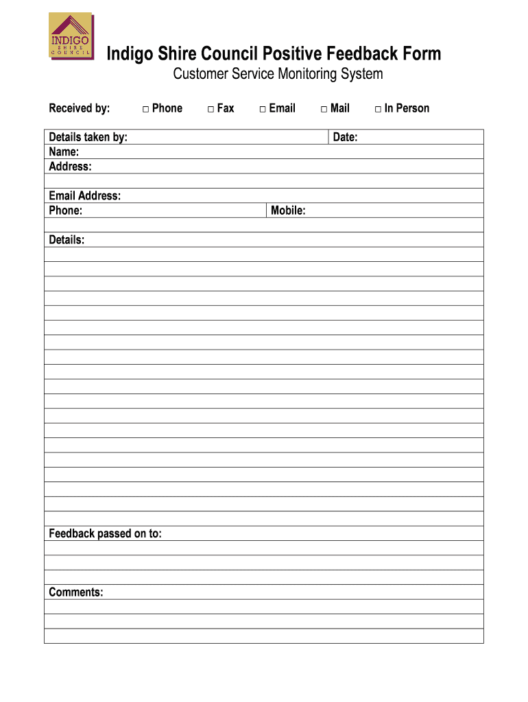 Indigo Feedback Form - Fill Online, Printable, Fillable, Blank | pdfFiller