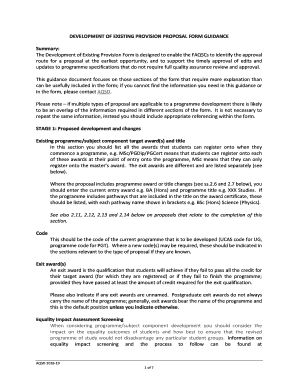Fillable Online DEVELOPMENT OF EXISTING PROVISION PROPOSAL FORM Fax ...