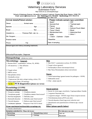 Fillable Online Submission forms - Veterinary Laboratory Services ...