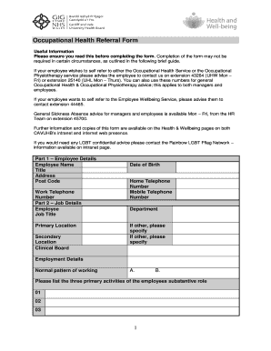 Fillable Online Occupational Health Referral Form - nwssp.wales.nhs.uk ...