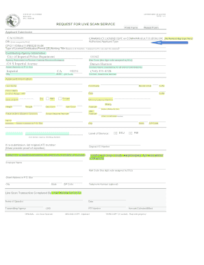 Fillable Online BCIA 8016 - Request for Live Scan Service - San ...