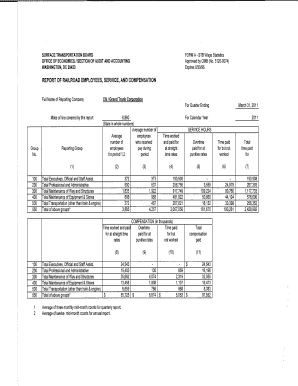 Fillable Online report of railroad employees, service, and compensation ...