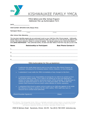 Fillable Online YMCA Before and After School Program Fax Email Print ...