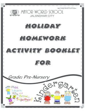 Fillable Online holiday homework activity booklet for - mayorworld.org ...