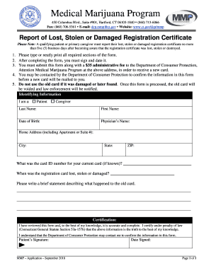 Fillable Online Report of Lost, Stolen or Damaged Registration ...