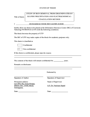 Fillable Online UTP Thesis Style Guide. Thesis-Dissertation Guide ...