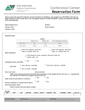 Fillable Online Please review the attached Conference Center Procedures ...