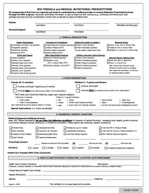 Fillable Online Medically Prescribed Formula Form Fax Email Print ...