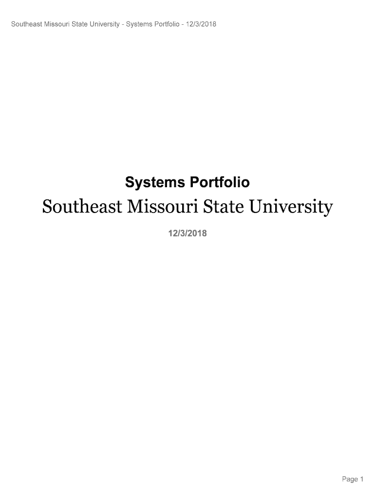 Fillable Online 2018 Systems Portfolio - Southeast Missouri State ...