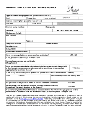 Fillable Online Taxis - renewal application for driver's licence Fax ...