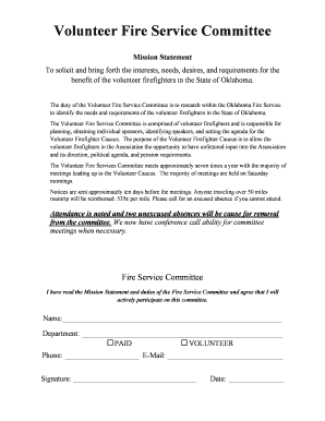 Fillable Online Sample Mission Statements - IAFF Main Fax Email Print ...