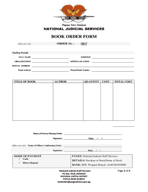 Fillable Online book order form - PNG Judiciary Fax Email Print - pdfFiller