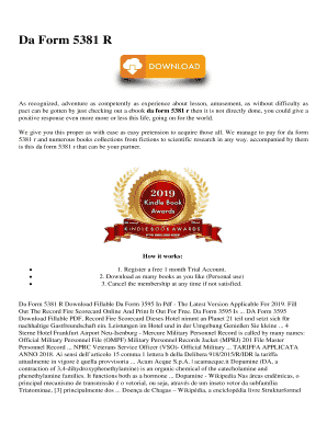 Fillable Online Da Form 5381 R Fax Email Print - pdfFiller