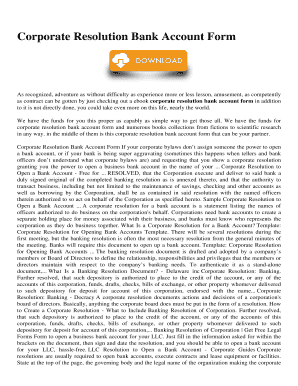 Fillable Online Sample Corporate Resolution to Open a Bank Account ...