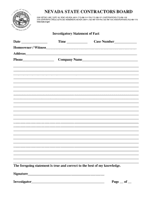 Fillable Online NSCB-Investigatory Statement of Fact ...