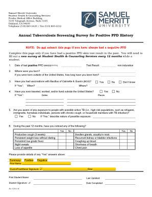 Fillable Online Positive PPD Annual Survey.doc Fax Email Print - pdfFiller
