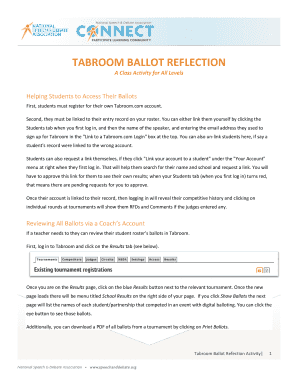 Fillable Online TABROOM BALLOT REFLECTION Fax Email Print - pdfFiller