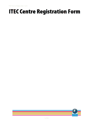 Fillable Online ITEC Centre Registration Form Fax Email Print - pdfFiller