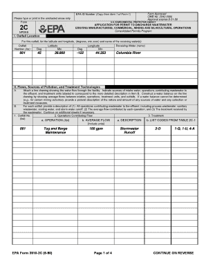 Fillable Online EPA Form 3510-2C (8-90) Page 1 of 4 CONTINUE ON REVERSE ...