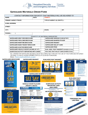 Fillable Online Safeguard Materials Order Form 2019 Fax Email Print - pdfFiller