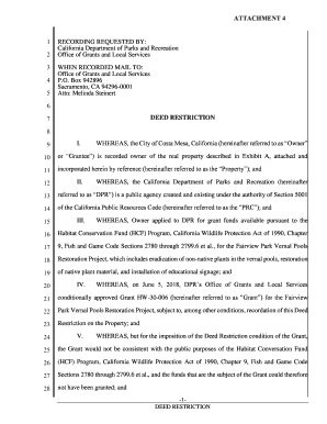 Fillable Online -1- DEED RESTRICTION Fax Email Print - pdfFiller