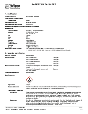 Fillable Online Safety Data Sheet Section 1: Identification Product identifier Fax Email Print ...