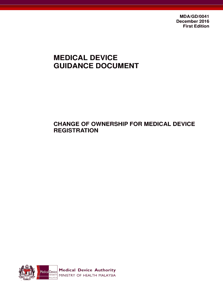 Fillable Online Guidance Document - Medical Device Authority (MDA) Fax ...