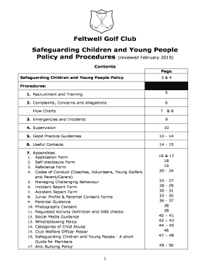 Fillable Online Feltwell Golf Club Safeguarding Children and Young ...