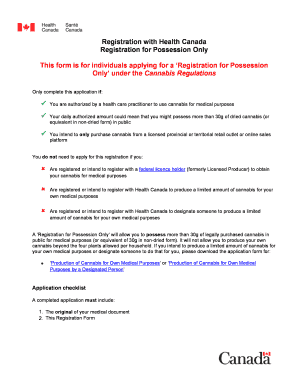 Fillable Online Registration with Health Canada Fax Email Print - pdfFiller