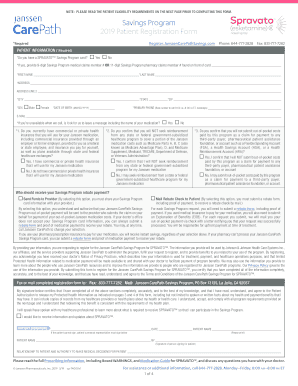 Fillable Online Janssen CarePath Savings Program 2019 Patient ...