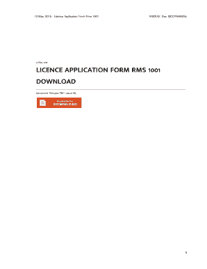 Fillable Online Licence Application Form Rms 1001 Download PDF - Mediax ...