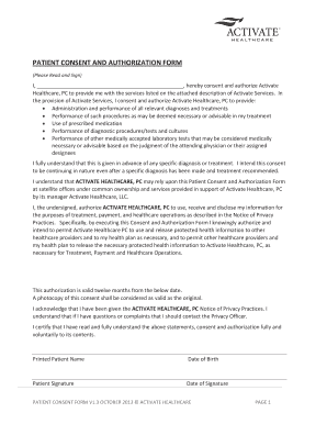Fillable Online PATIENT CONSENT AND AUTHORIZATION FORM Fax Email Print ...