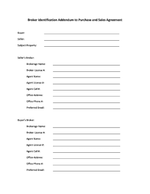 Fillable Online Broker Identification Addendum to Purchase and Sales ...