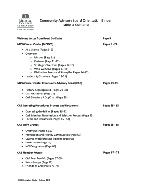 Fillable Online Welcome Letter from Board Co-Chairs Fax Email Print ...