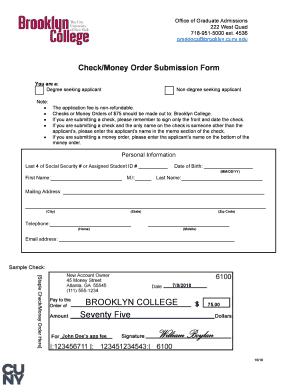 Fillable Online Check-Money Order Submission Form (pdf) Fax Email Print ...