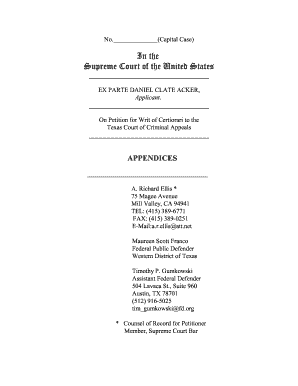 Fillable Online appendices - Supreme Court of the United States Fax ...