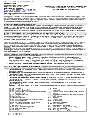 Fillable Online LIMITED SERVICE LABORATORY REGISTRATION NOTIFICATION ...