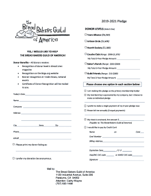 Fillable Online DONOR LEVELS (Select One) Fax Email Print - pdfFiller